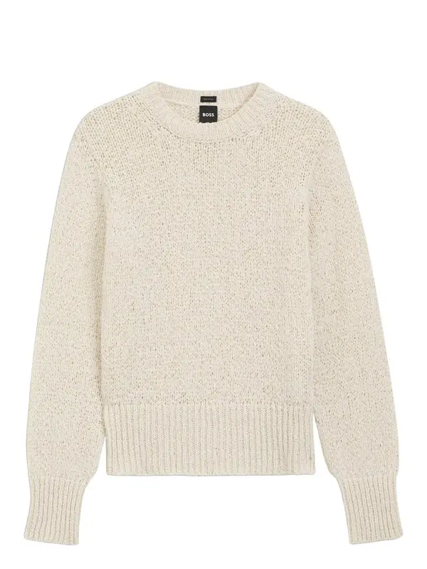 BOSS Structured Knit Sweater - White