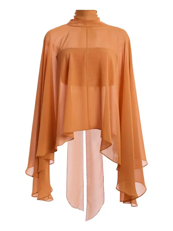 DE LA VALI La Isla Palma Cape And Top - Orange