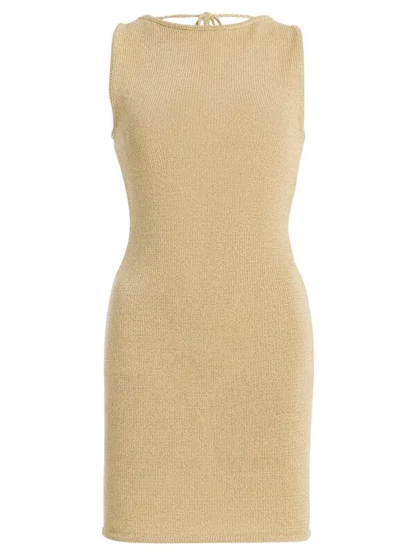 ZULU & ZEPHYR Lurex Knit Mini Dress - Gold