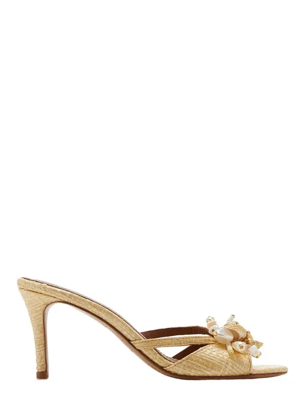 ALAMEDA TURQUESA La Isla Miramar Raffia Mules - Neutral
