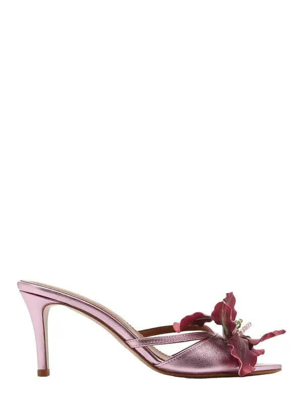 ALAMEDA TURQUESA La Isla Rosaire Leather Mules - Pink