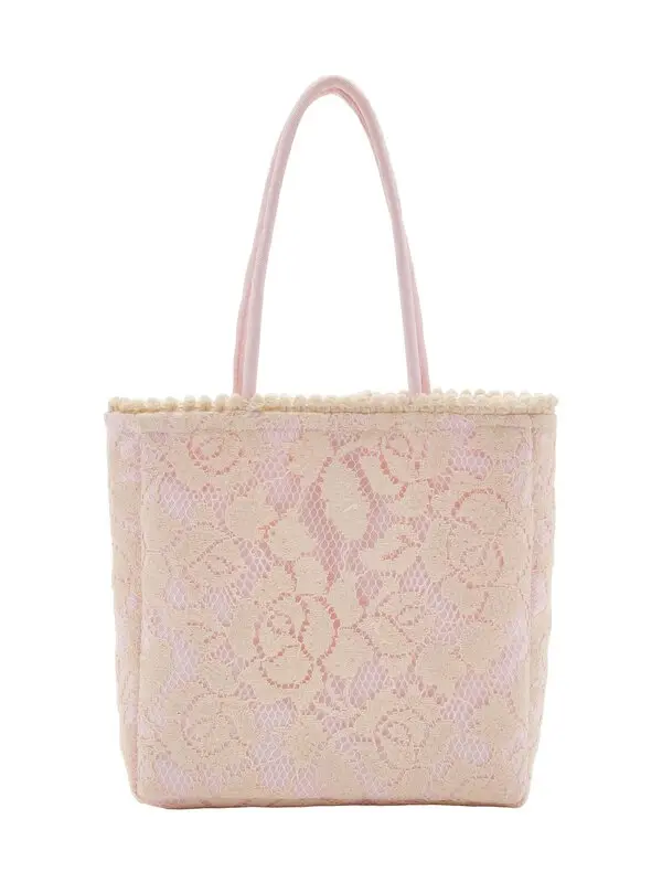 MARLIES GRACE La Isla Leah Small Lace Tote Bag - Pink