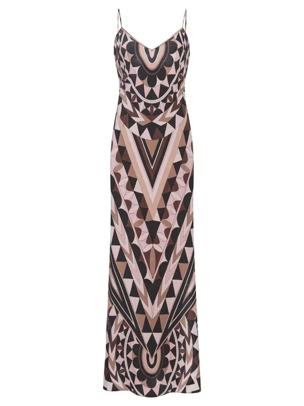 Emilio Pucci Printed Silk Crepe De Chine Maxi Dress - Multi