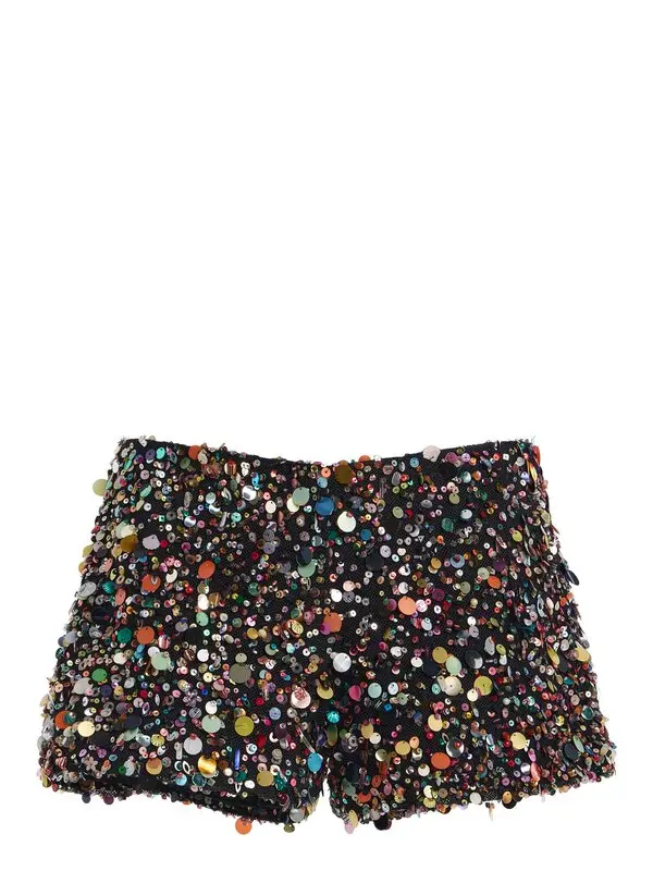 La Veste Sequinned Mini Shorts - Multi