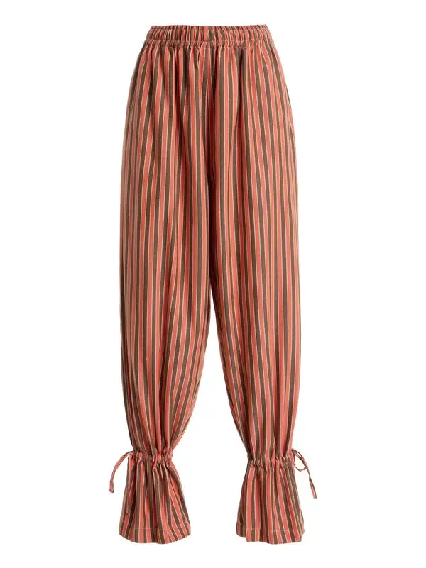 MARRAKSHI LIFE Cotton Drawstring Parachute Pants - Orange
