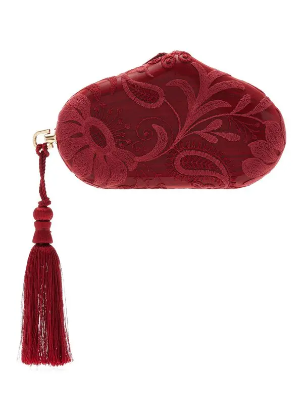 MARLIES GRACE La Isla Marlies Lace Clutch - Red