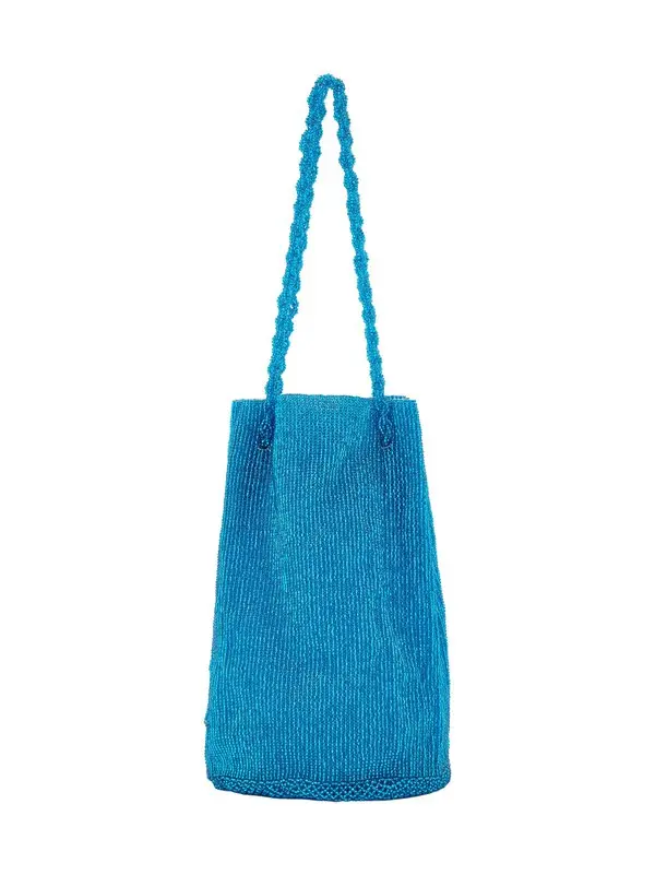 PURA UTZ La Isla Rope Beaded Pouch - Light Blue