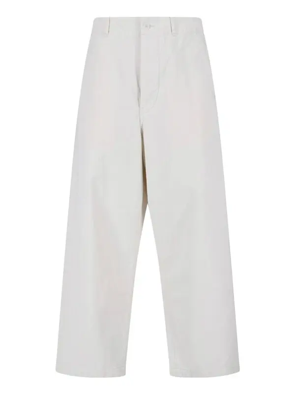 KAPTAIN SUNSHINE Wide Drill Cotton Pants - White