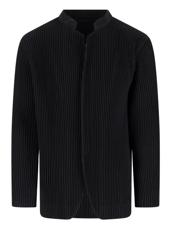 HOMME PLISSE Pleated Jacket - Black