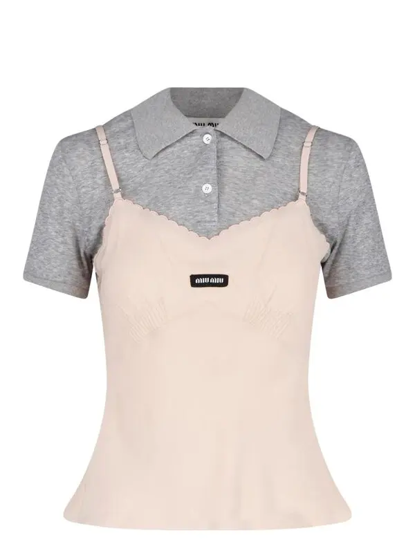 Miu Miu Silk Crepe Top - Pink