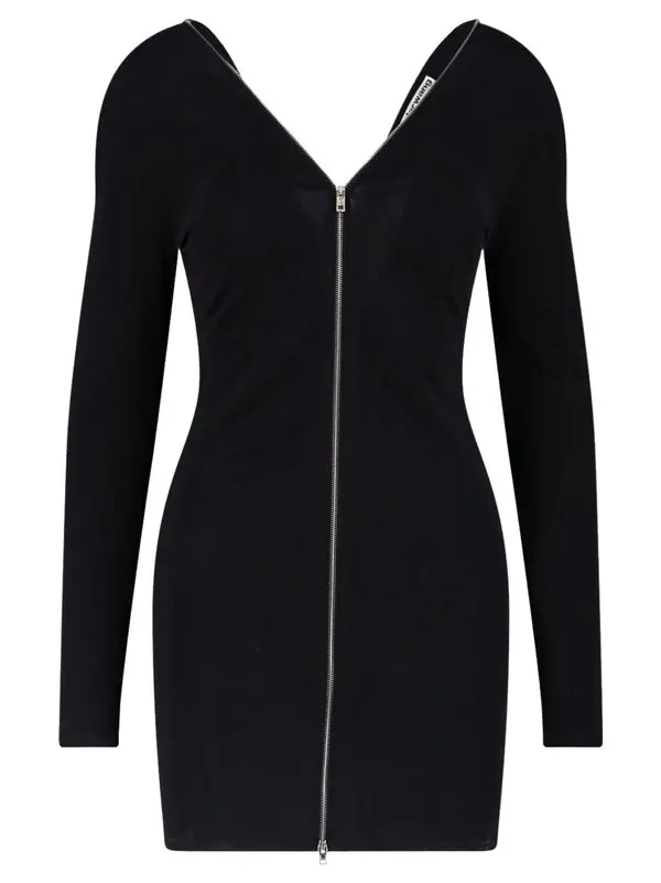 Alexander Wang Mini Dress With Continuous Zipper - Black