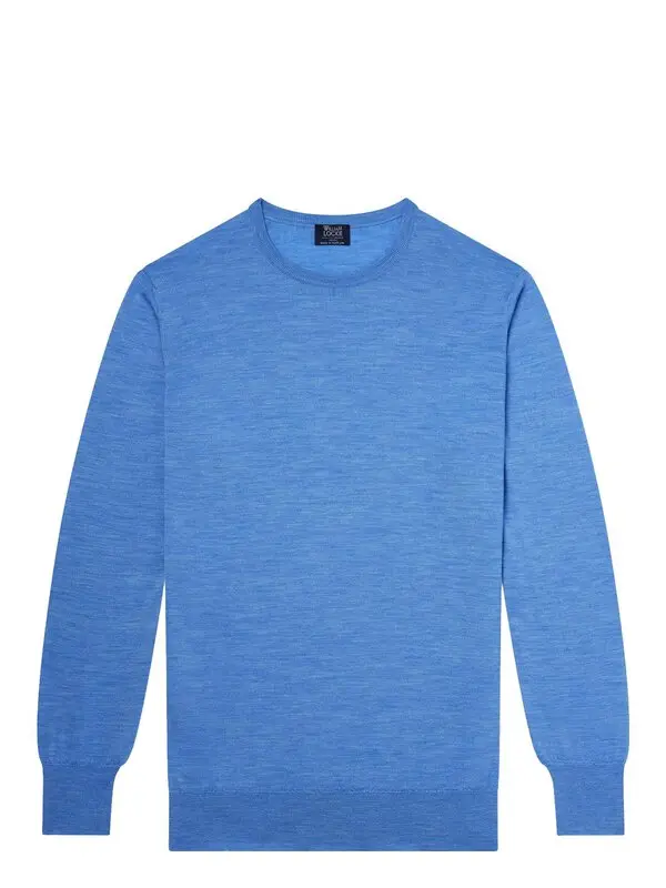William Lockie Merino Wool Crewneck Sweater - Blue