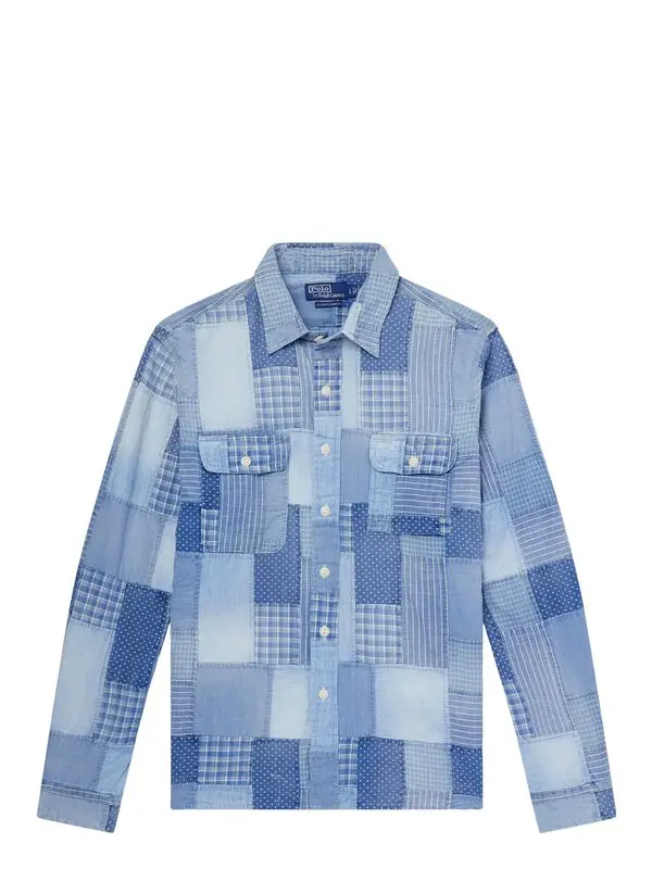 Polo Ralph Lauren Patchwork Cotton Shirt - Blue