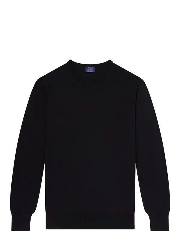 William Lockie Merino Wool Crewneck Sweater - Black