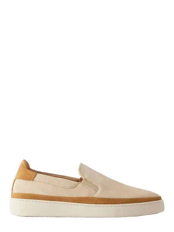 Mulo Suede Slip-on Sneakers - Neutrals