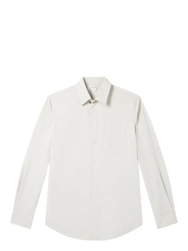 Bottega Veneta Classic-collar Cotton-poplin Shirt - Gray
