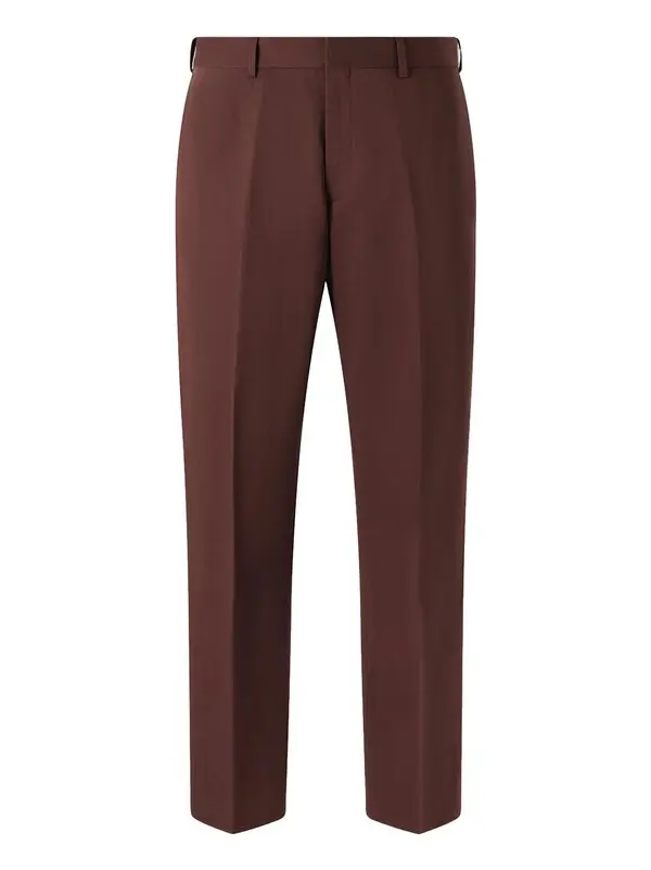 Paul Smith Straight-leg Cotton And Linen-blend Twill Trousers - Brown