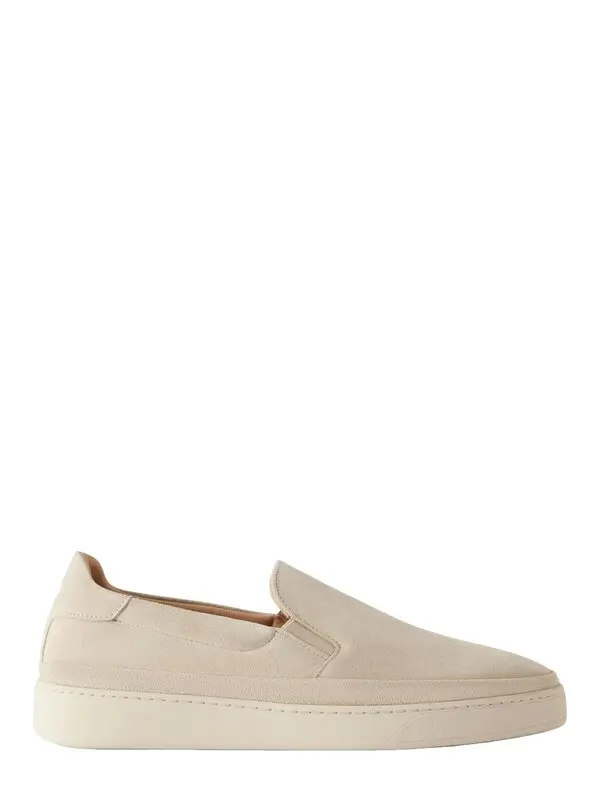 Mulo Suede Slip-on Sneakers - Neutrals