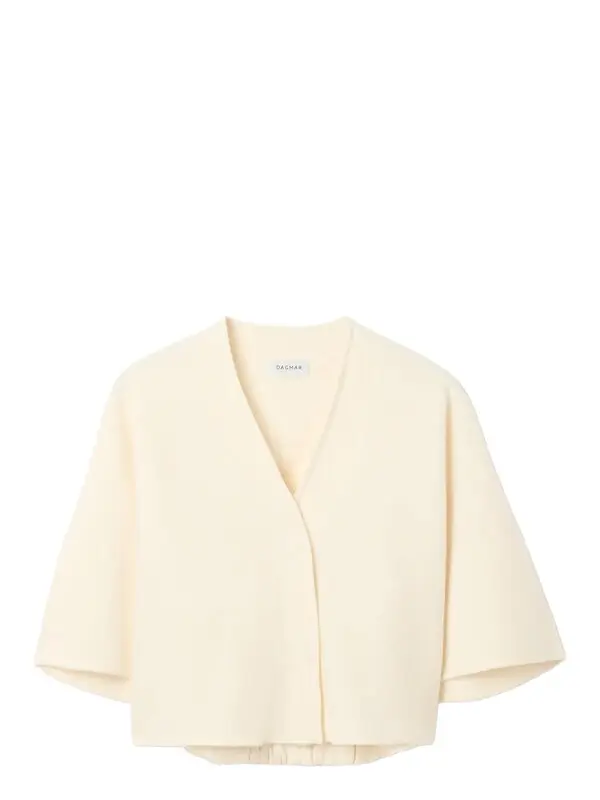 HOUSE OF DAGMAR Wool Cropped Cardigan - Off White