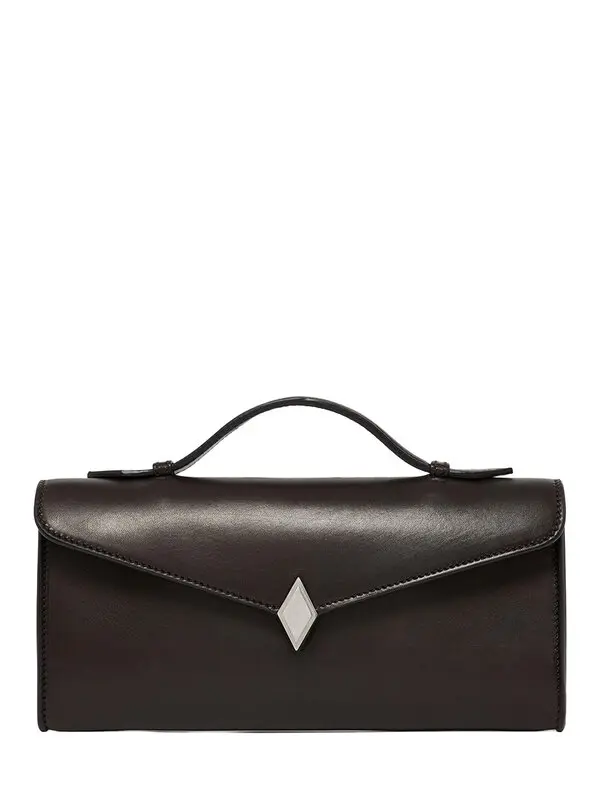 METIER Edge Clutch In Calf Leather - Cacao