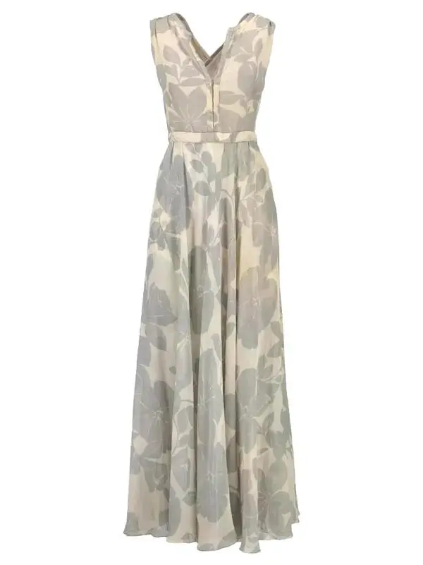 André Laug Flower-print Maxi Dress - Neutrals