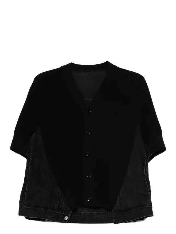 Sacai Denim X Knit Cardigan - Black