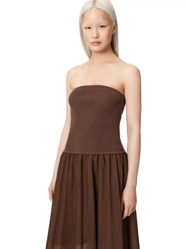 ALLSAINTS Tegan Hybrid Bodycon Maxi Dress - Penny Brown