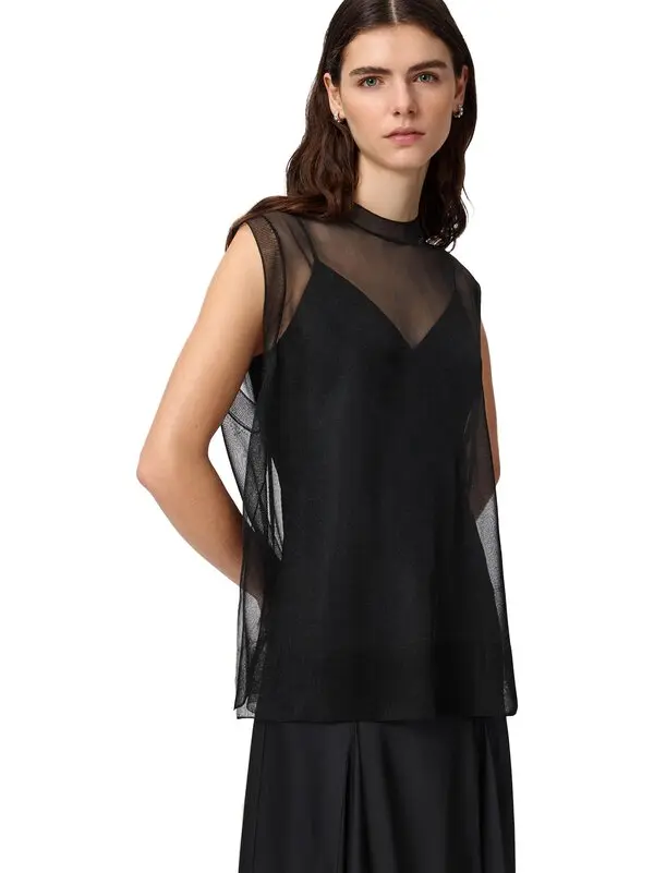 ALLSAINTS Ava Sleeveless Satin Midi Dress - Black