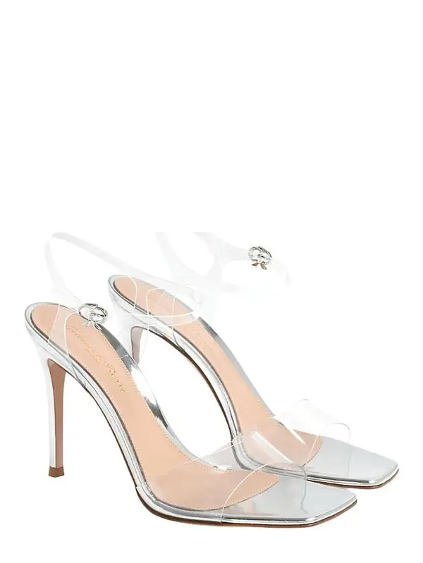 GIANVITO ROSSI Cher Strappy Sandal - Silver Tpu