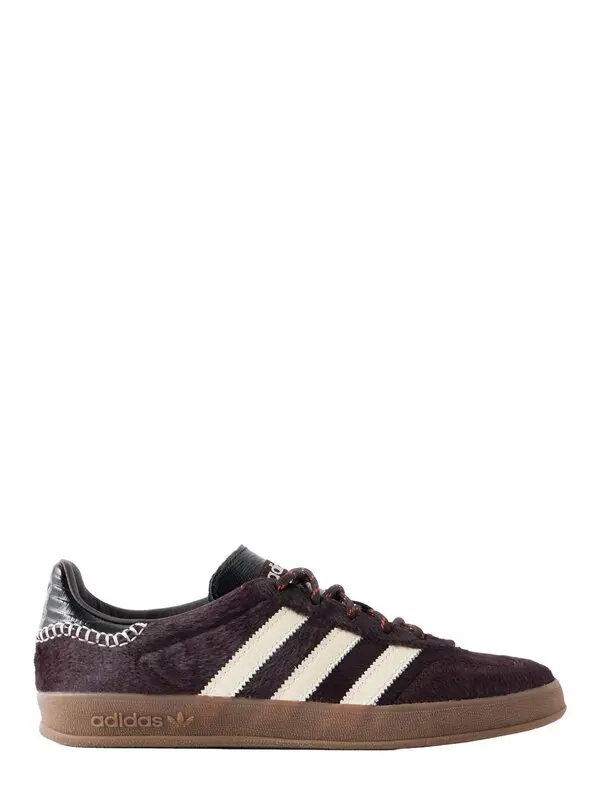 ADIDAS ORIGINALS Wales Bonner Gazelle Pony Hair Sneakers - Burgundy