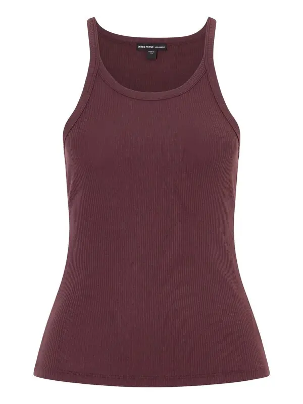 JAMES PERSE Ribbed Supima Cotton-blend Tank - Burgundy