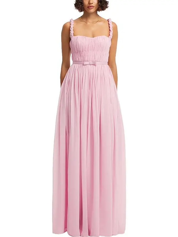 LEO LIN Angelina Maxi Dress - Bouquet Print/pastel Pink