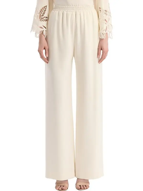 Oscar De La Renta Georgette Wide Leg Pants - Ivory