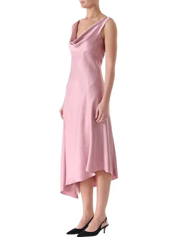 JASON WU Plunging Cowl Neck Dress - Peony