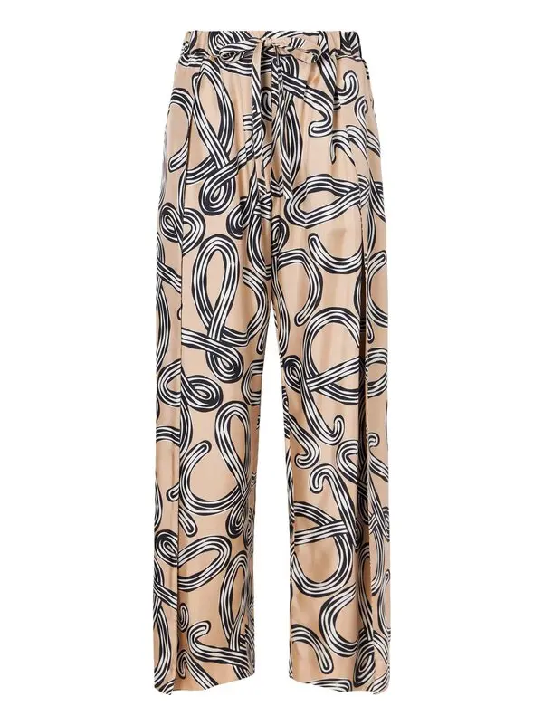Loewe Printed Silk Pants - Neutrals