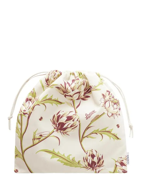 Loewe Floral-print Twill Pouch - Neutrals