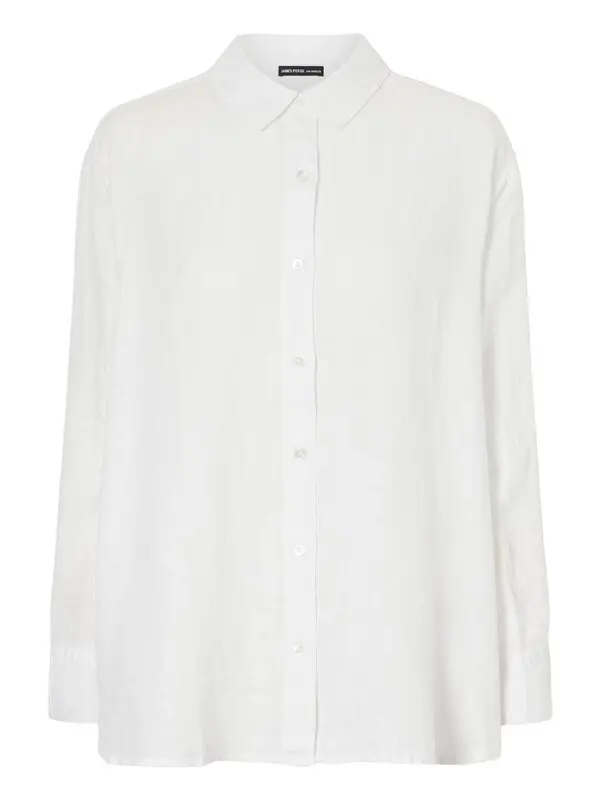 JAMES PERSE Linen-canvas Relaxed Fit Shirt - White