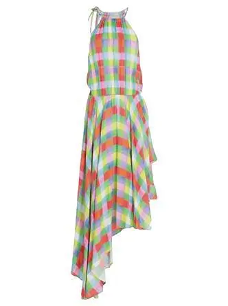 SEMICOUTURE Checked Midi Dress - Green