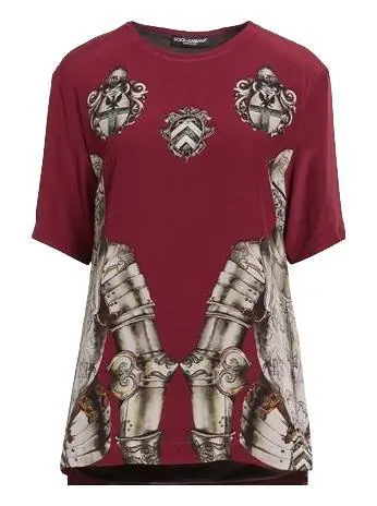 Dolce & Gabbana Burgundy Silk Top - Red