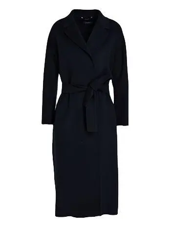 Max Mara Belted Virgin Wool Coat - Blue