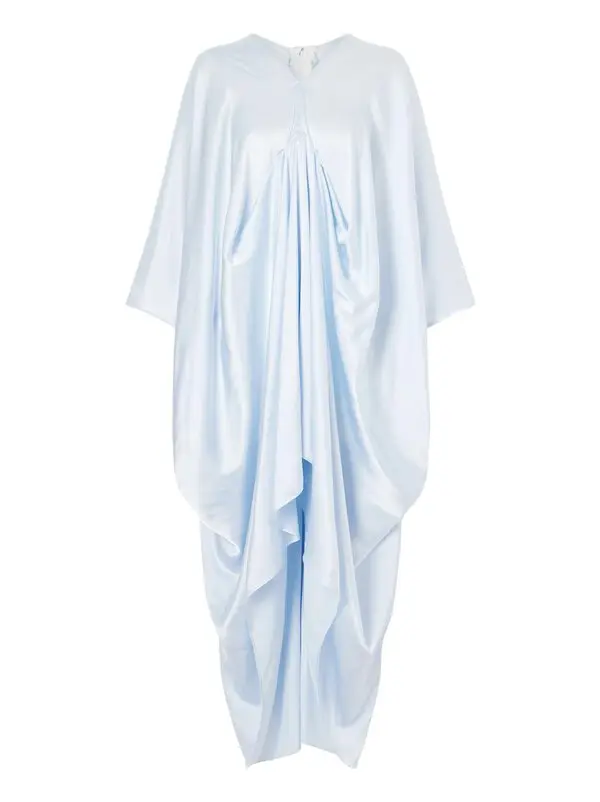 Camilla Draped Silk-satin Kaftan - Blue