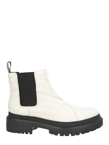 POLLINI Leather Ankle Boots - Ivory