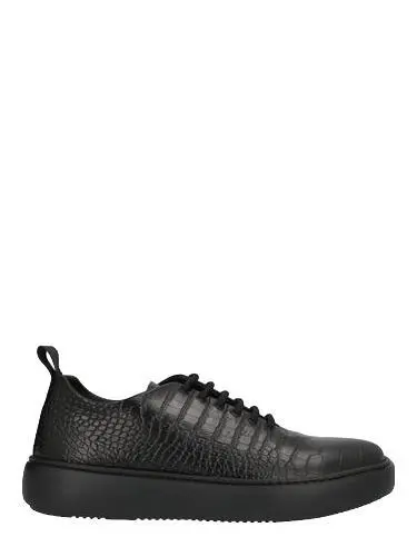 MICH SIMON Leather Crocodile-print Sneakers - Black