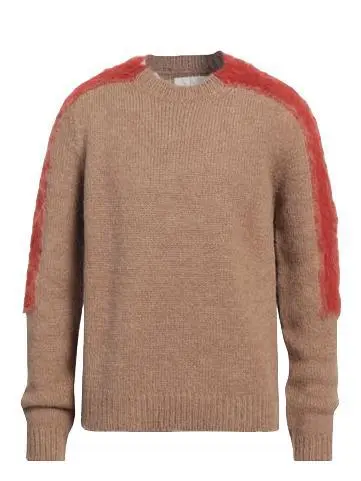 JIL SANDER Sweater Alpaca Wool Blend Two-tone Knit - Beige