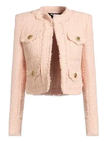 Balmain Jacket In Polyamide, Virgin Wool, And Cotton - Pink