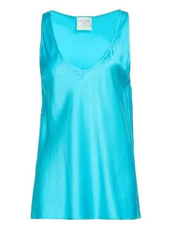 FORTE_FORTE Top In Military Silk And Elastane - Blue