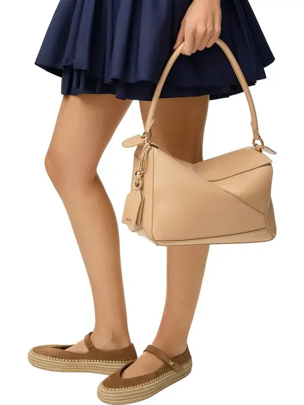 Loewe Medium Puzzle Featherlight Bag - Silk Beige