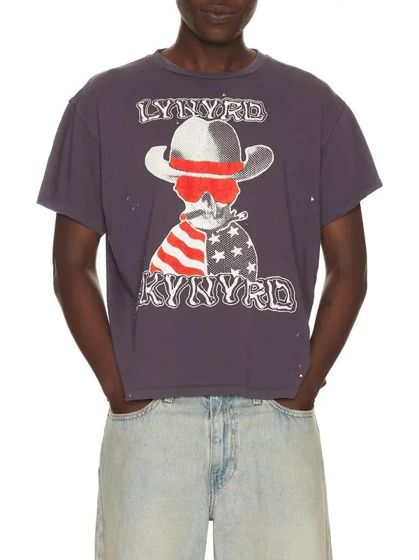 MadeWorn Lynyrd Skynyrd 90's Crew Tee In Blue - Navy