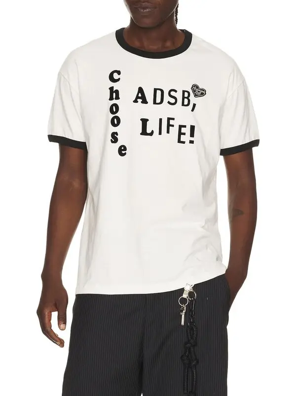 Andersson Bell Essential Adsb Flocking Ringer T-shirt - White