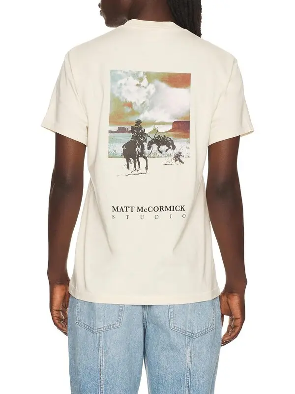 AUSTIN POST X Matt Mccormick Ceremony Of Certainty Stage Pocket Tee In Cream - Bone